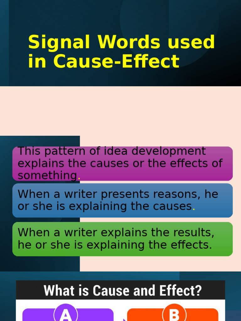 Signal Words Used Cause Effect | PDF | Sleep Deprivation | Sleep