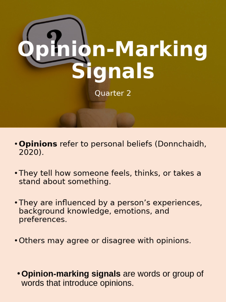 Opinion Marking Signals | PDF
