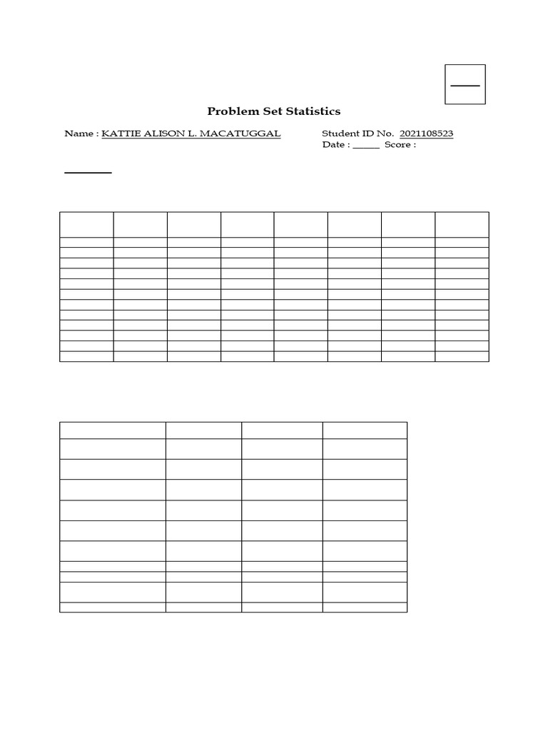 Macatuggal, Kattie Alison l. Problem Set Gs Stat 2022 | PDF | Skewness | Mode (Statistics)
