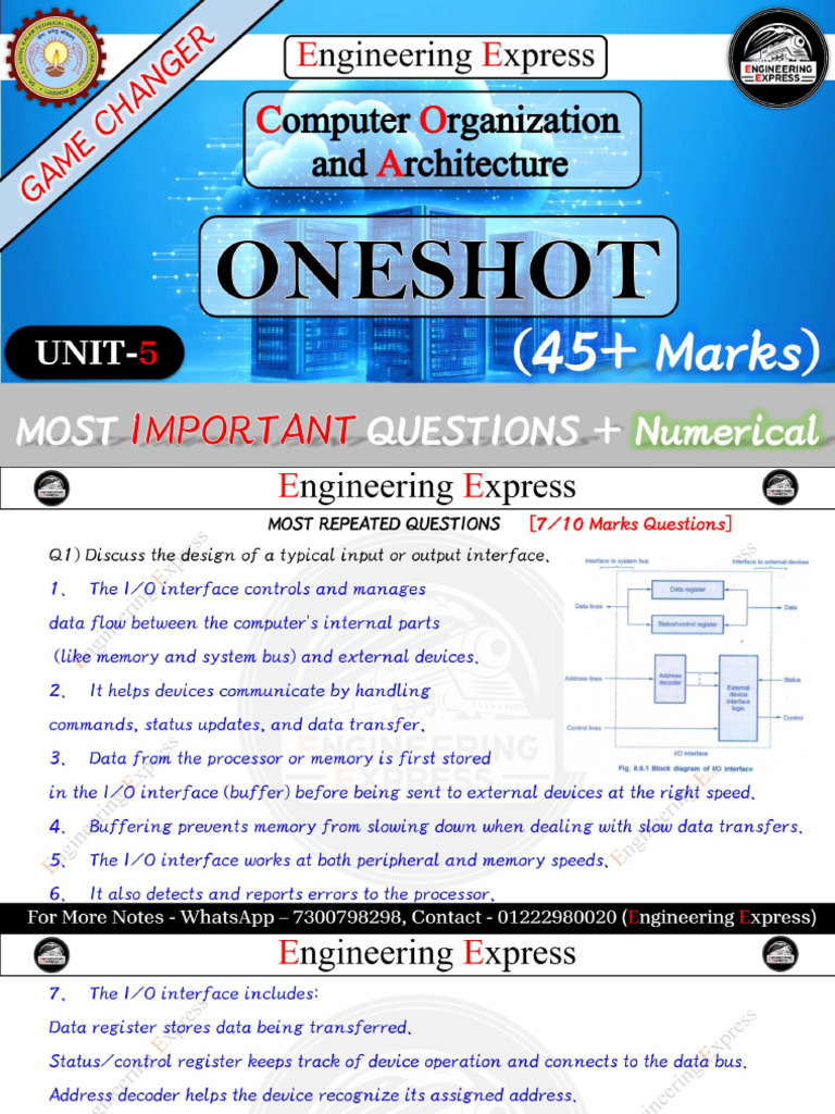 COA Unit-5 Important Questions by Engineering Express. | PDF
