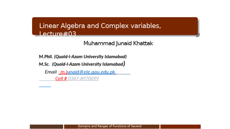 Domains and Ranges in Linear Algebra | PDF