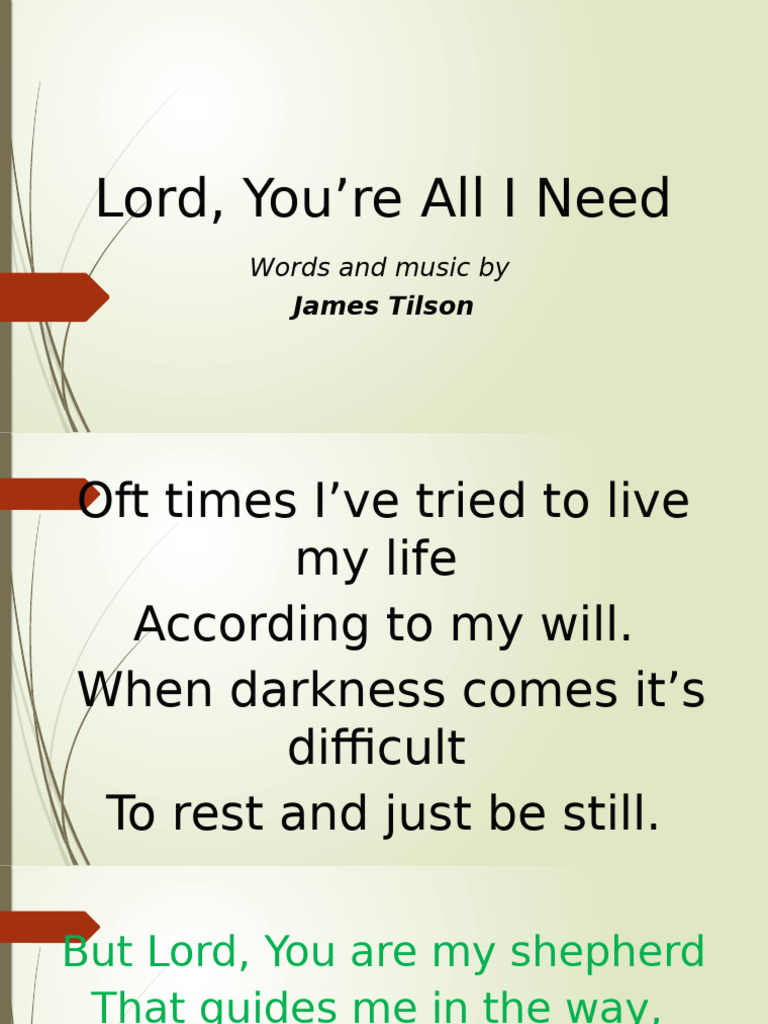 "You're All I Need: A Worship Song" | PDF