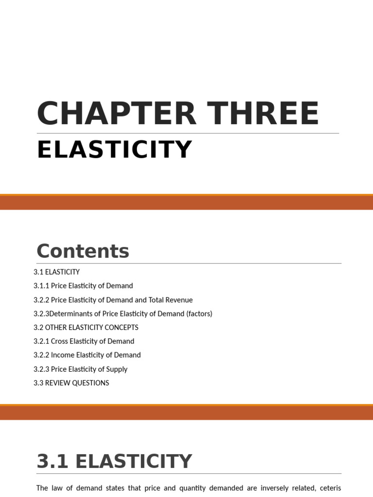 Chapter Three (Elasticity) | PDF | Elasticity (Economics) | Demand