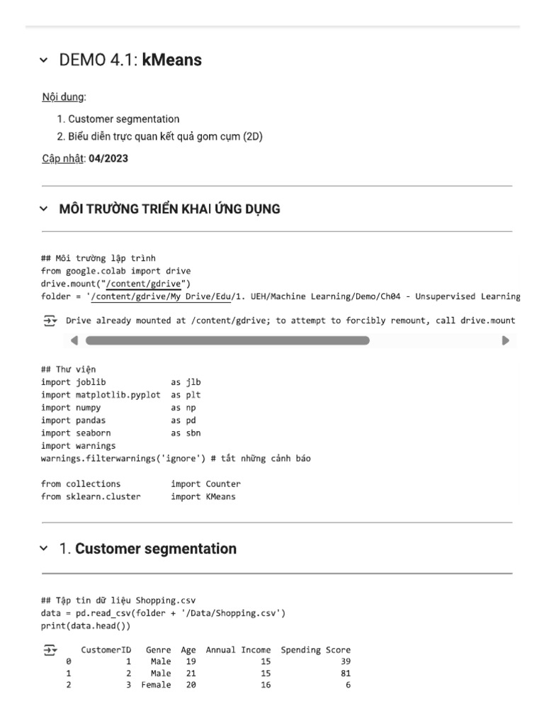 ML - Ch4.1 - Kmeans | PDF