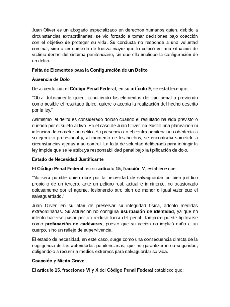 Juan Olvera | PDF | Intención (Derecho Penal) | Derecho penal