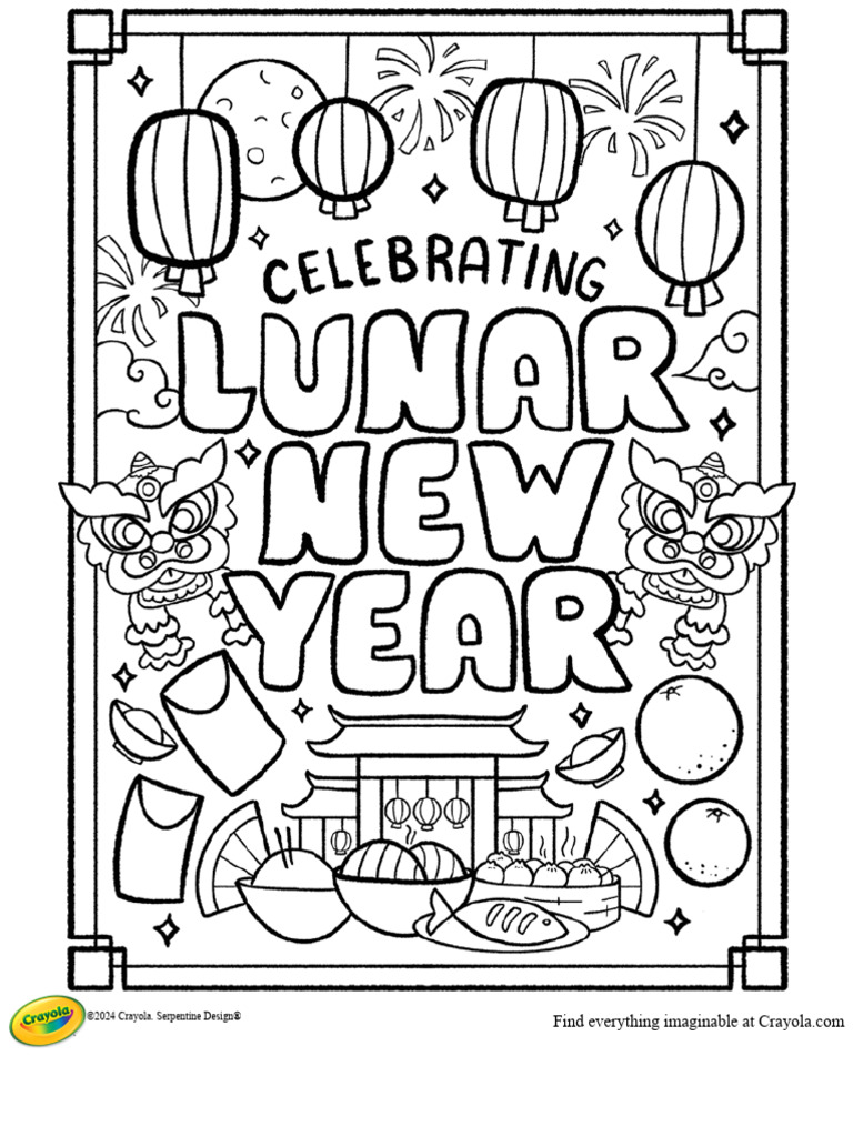 Chinese Lunar New Year Coloring Page _ Crayola.com | PDF