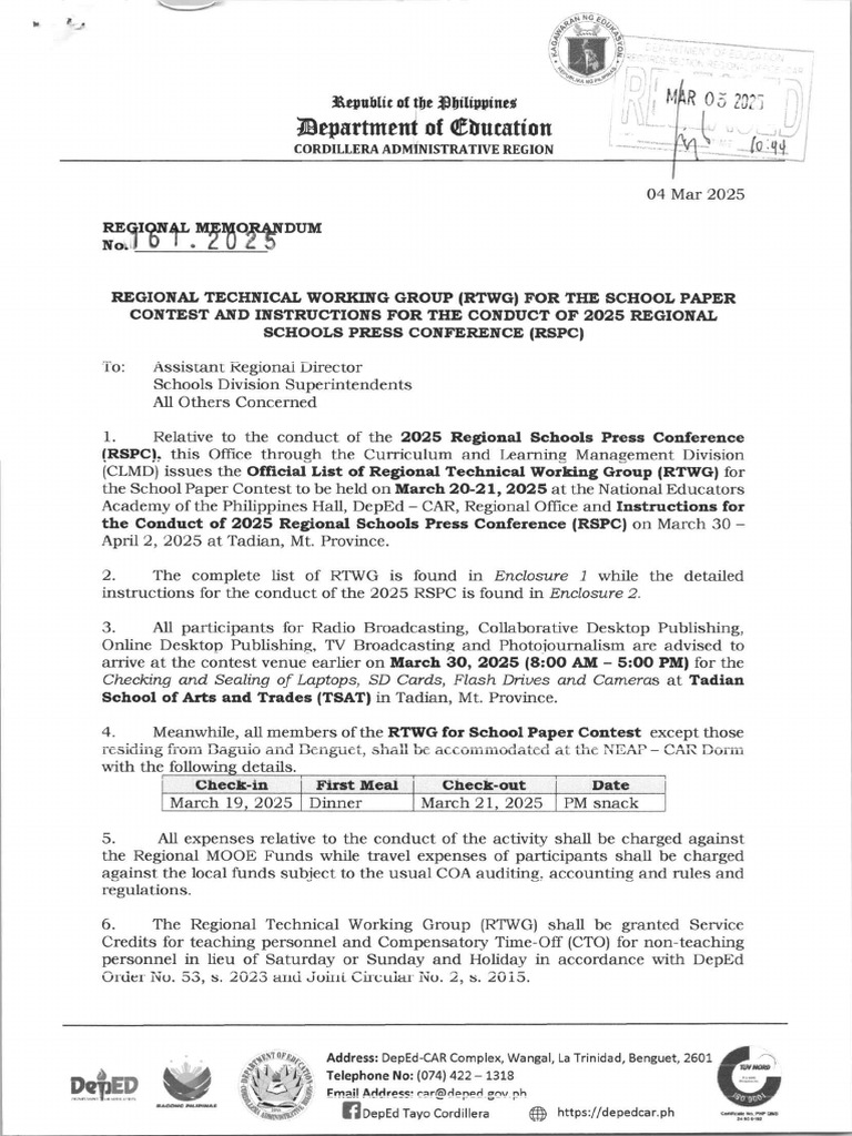 RM No. 161 S. 2025 | PDF