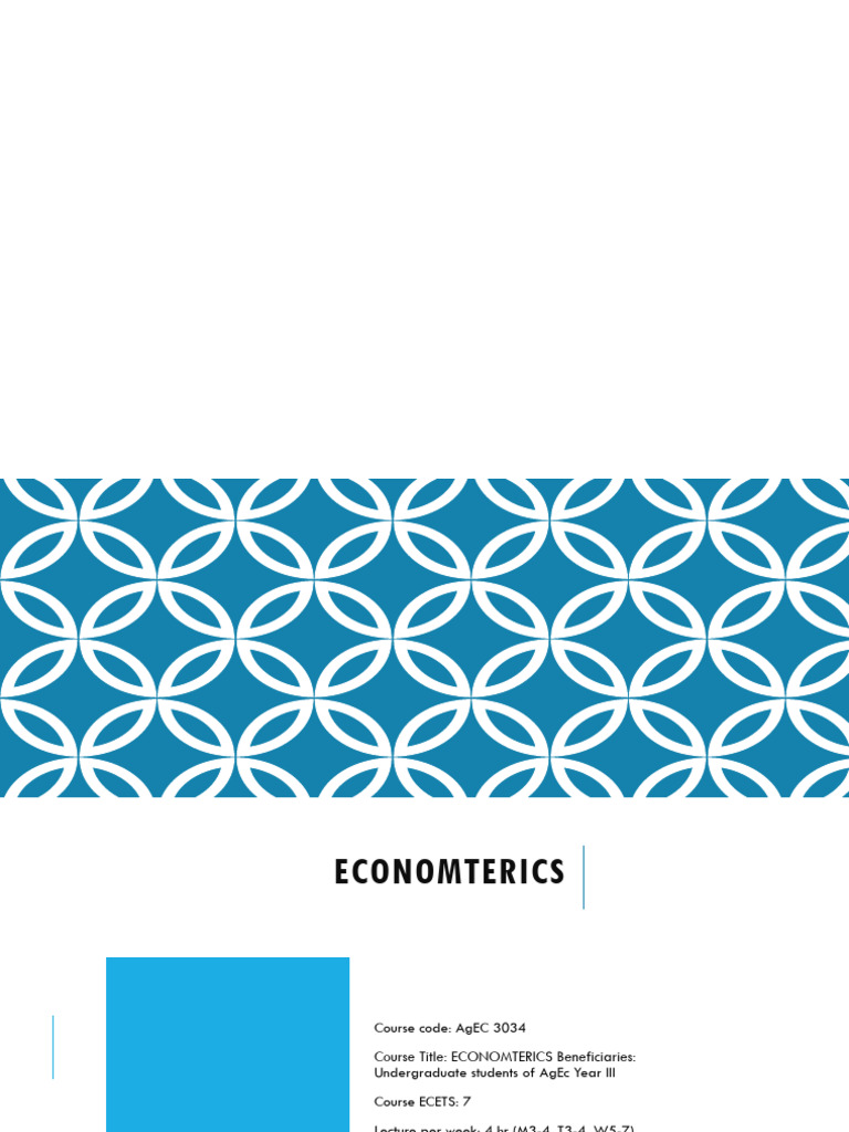 Chapter 1 and 2 Econometrics | PDF | Econometrics | Statistics
