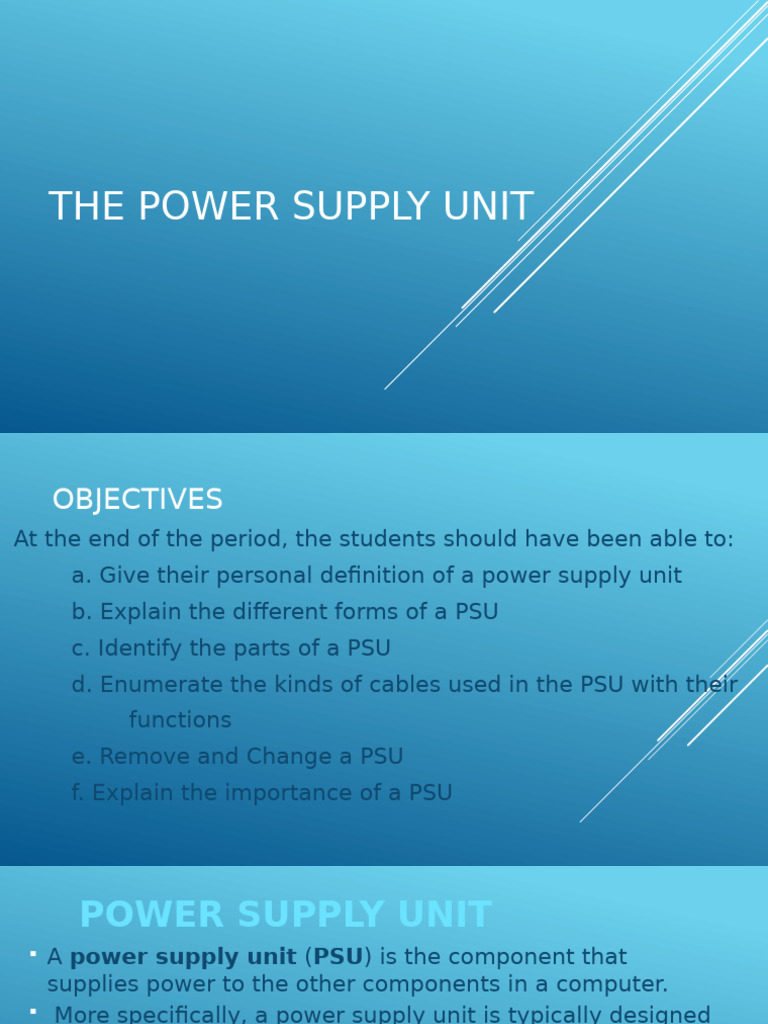The Power Supply Unit | PDF | Electric Power | Computer Architecture