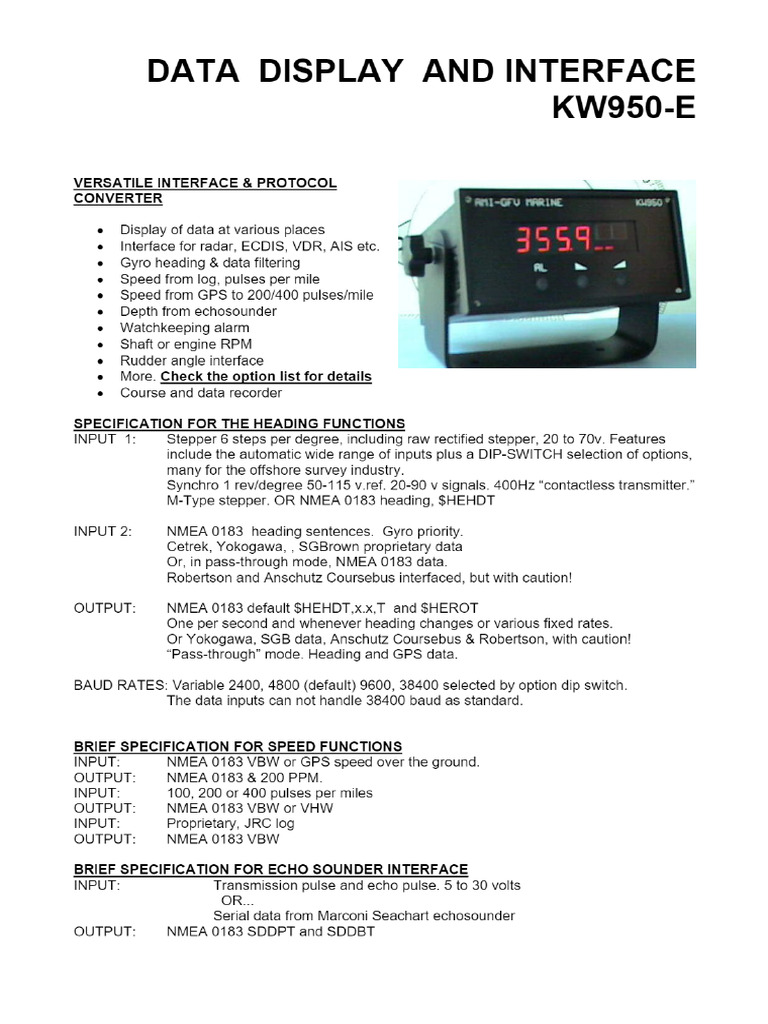 KW950E Multi Function Display Interface - Manualzz | PDF