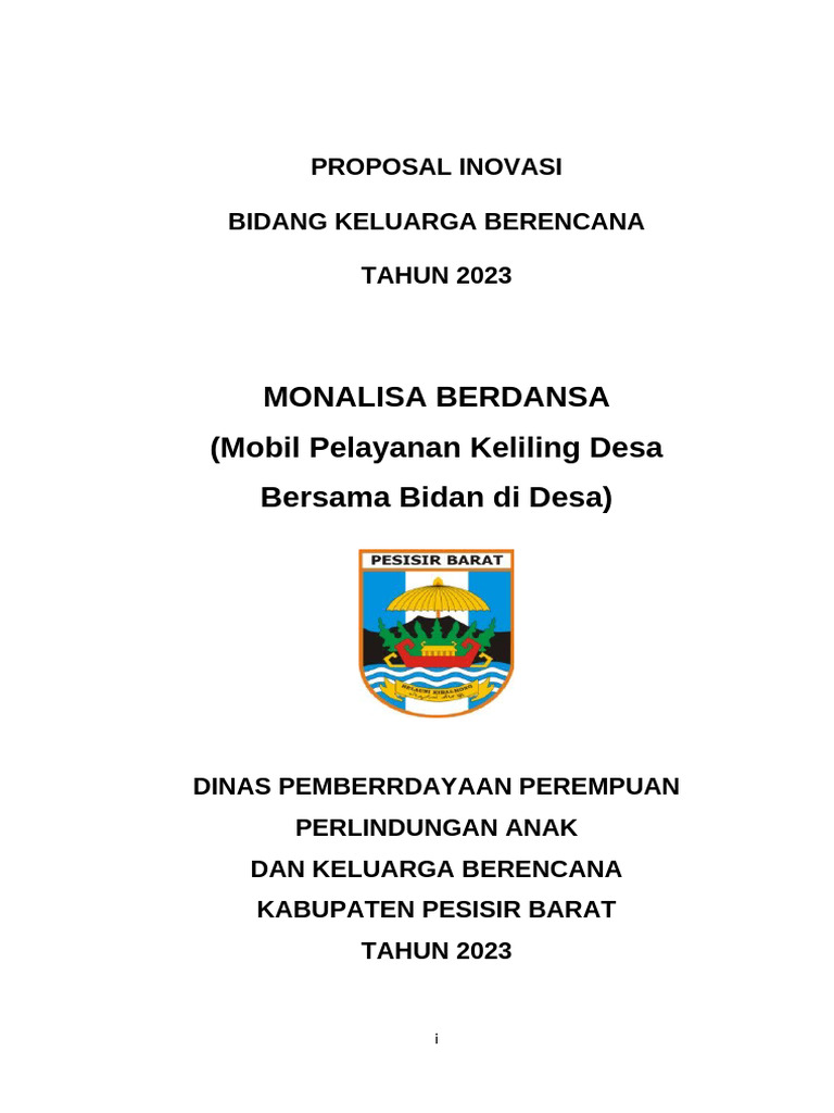 Inovasi KB: MONALISA BERDANSA 2023 | PDF