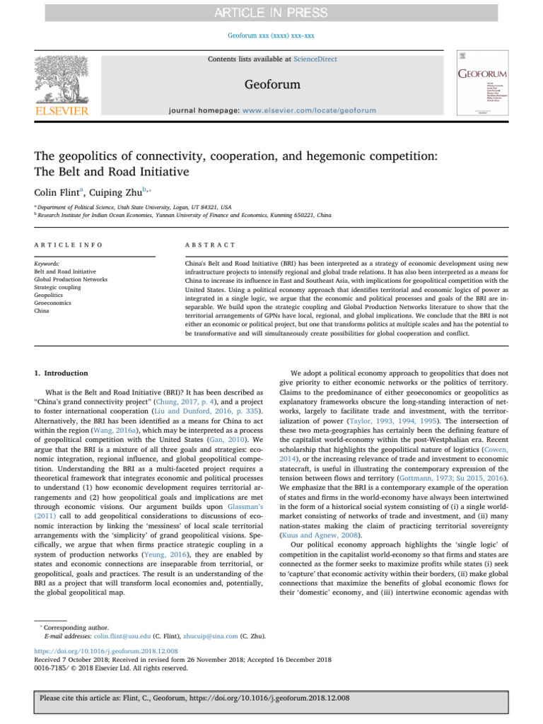 J - Geoforum - 2018 - 12 - 008 - Anna's Archive | PDF | Geopolitics | International Relations