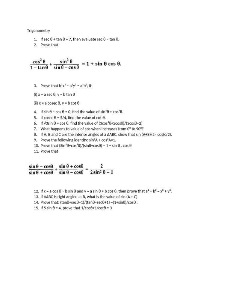 important qns from trigonometry | PDF