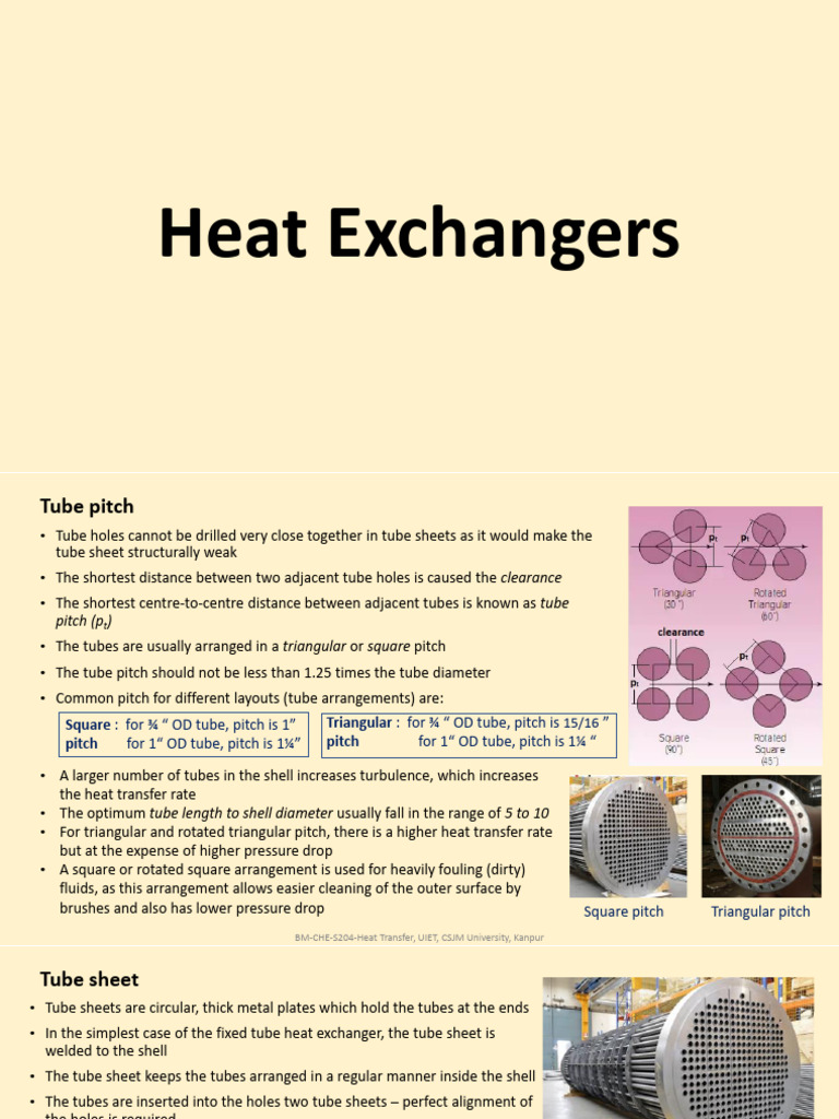 CHE S204 Chapter 5 Heat Exchangers - G3 | PDF | Heat Exchanger | Pipe (Fluid Conveyance)