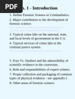 Introduction To Forensic Science: Lecture Notes Chapters 1-3 | PDF ...