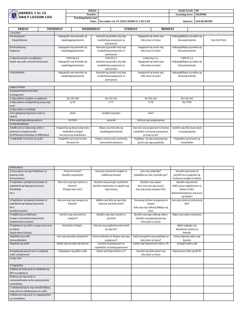 DLL Filipino 3 q2 w92023 | PDF