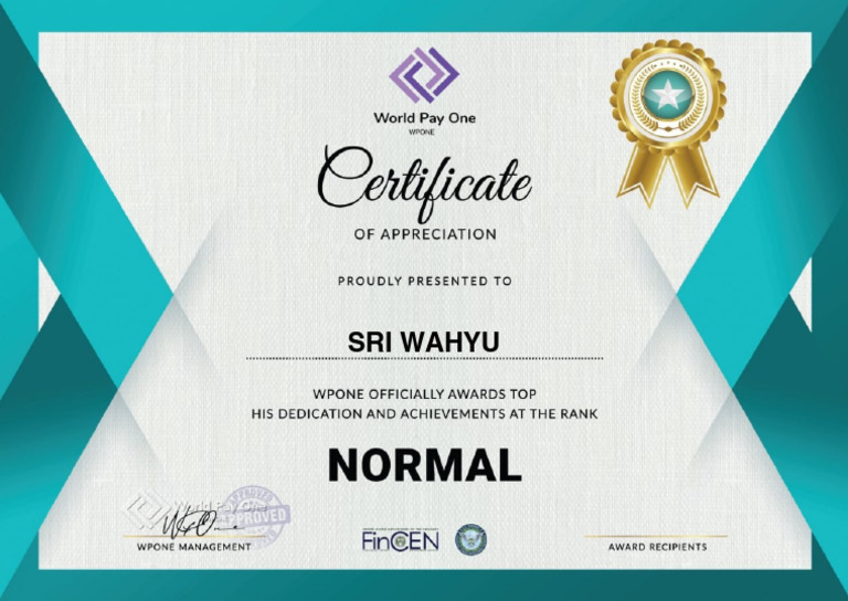 Certificate Sri Wahyu | PDF