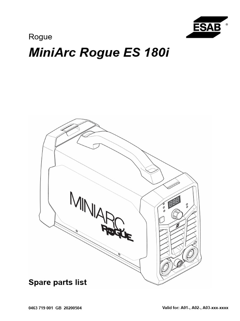 MiniArc Rogue ES 180i Spare Parts List | PDF | Electrical Connector ...