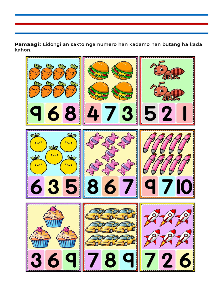 Number 1-9 Activity Worksheet | PDF