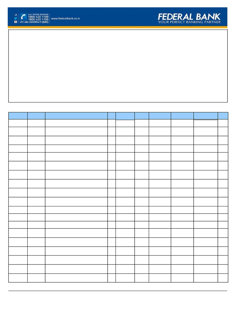 FEDERAL Bank VHA | PDF | Banks | Cheque