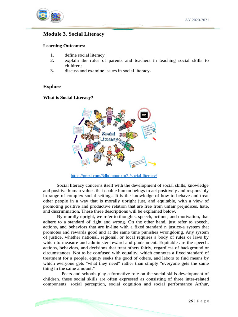 Module-3-Social-Lieracy | PDF | Literacy | Social Skills