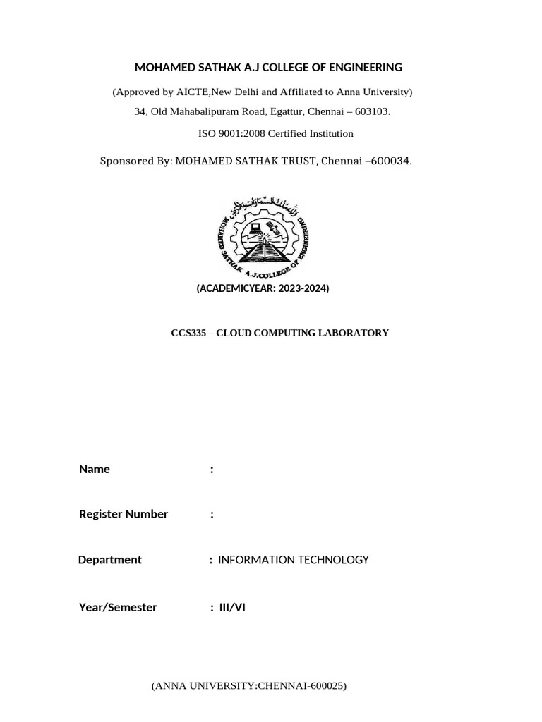 Ccs335 Cloud Computing Lab Mannual Pdf Apache Hadoop Computer File 9063