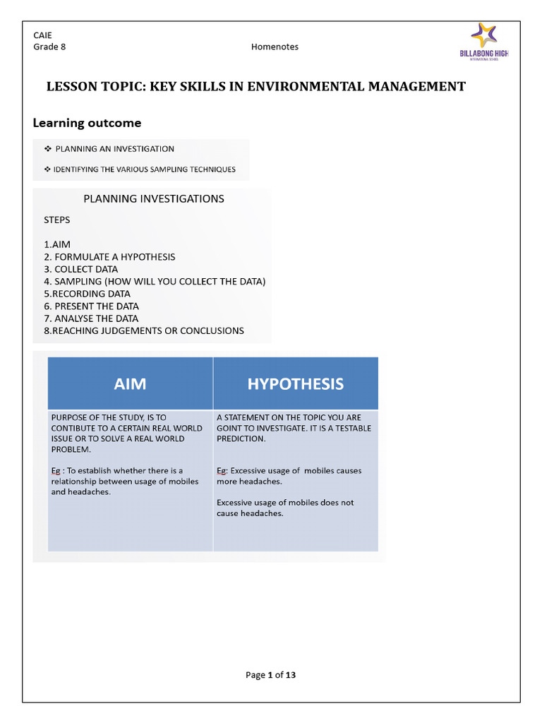 Key Skills in Environmental Management | PDF