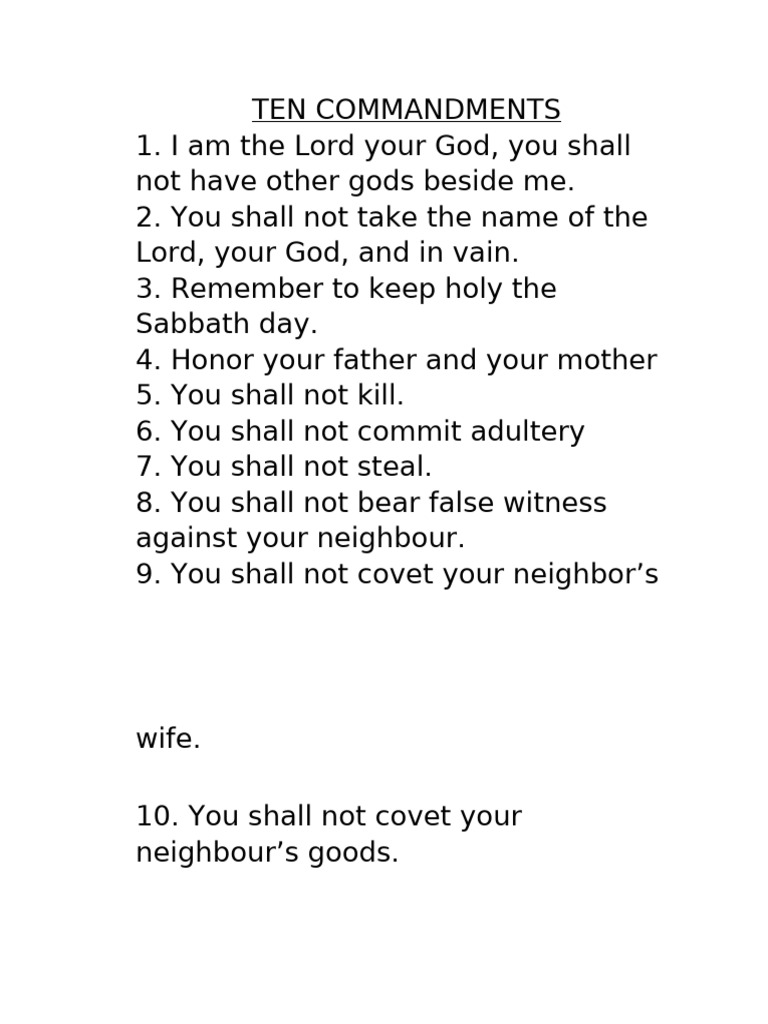 Ten Commandments | PDF