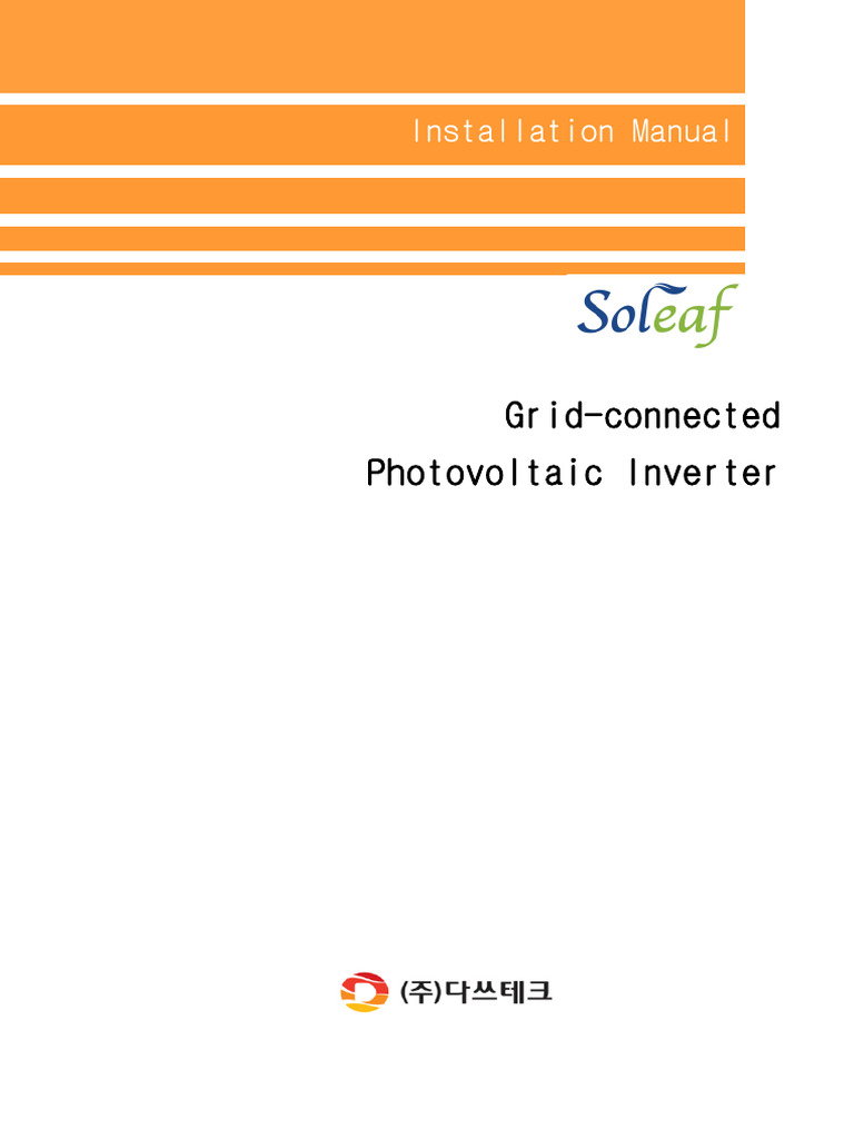 DASS 3phase - MANUAL V0.9 - ENG | PDF | Power Inverter | Photovoltaics