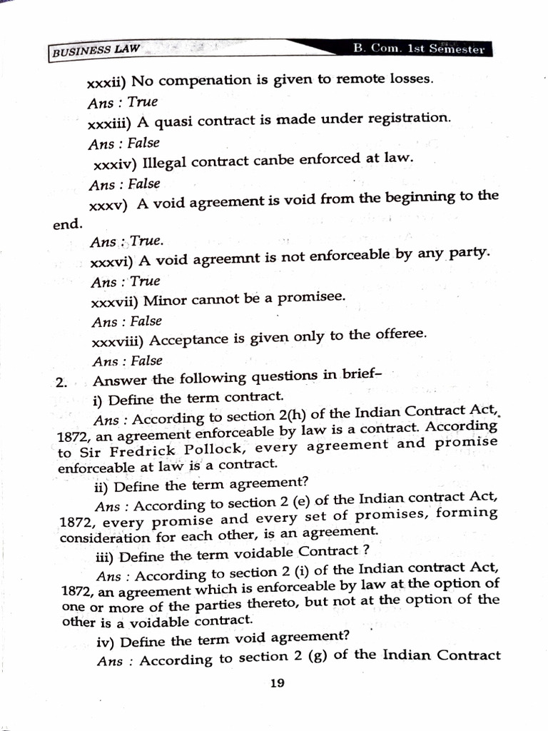 B.law Chapter 1 (Indian Contract Act-1872) | PDF