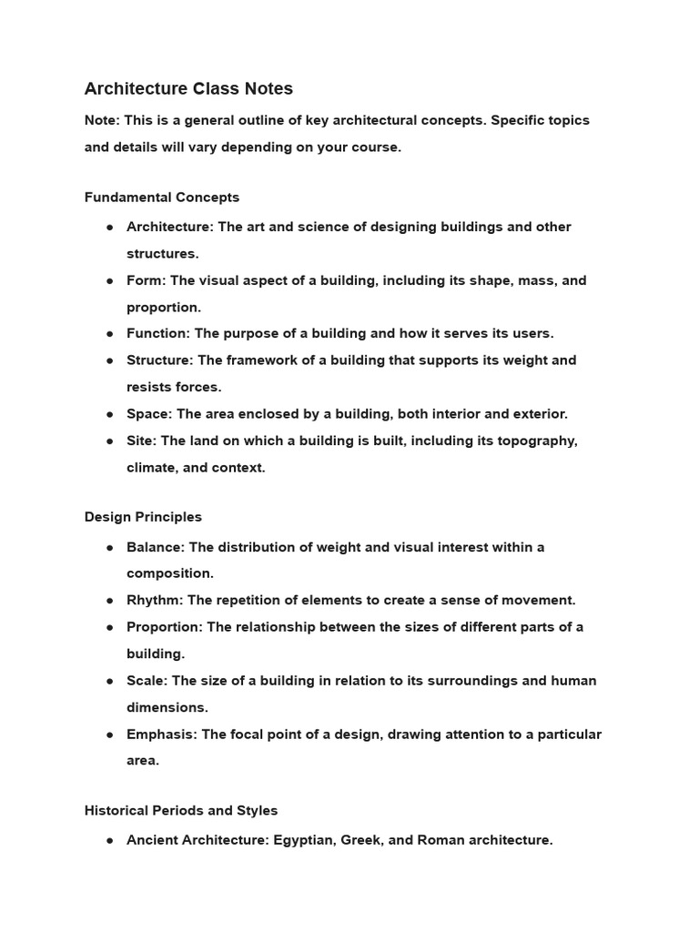 Architecture Class Notes | PDF | Architectural Design | Architecture