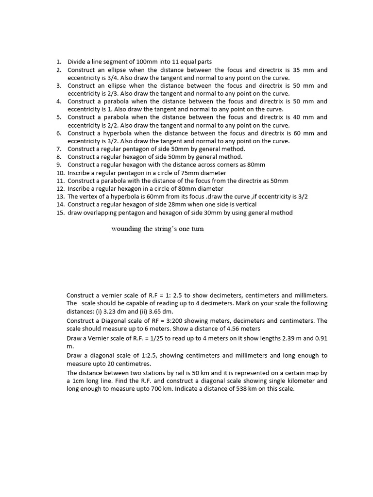 Extra Questions R23 Engineering Drawing Question Bank | PDF | Ellipse ...