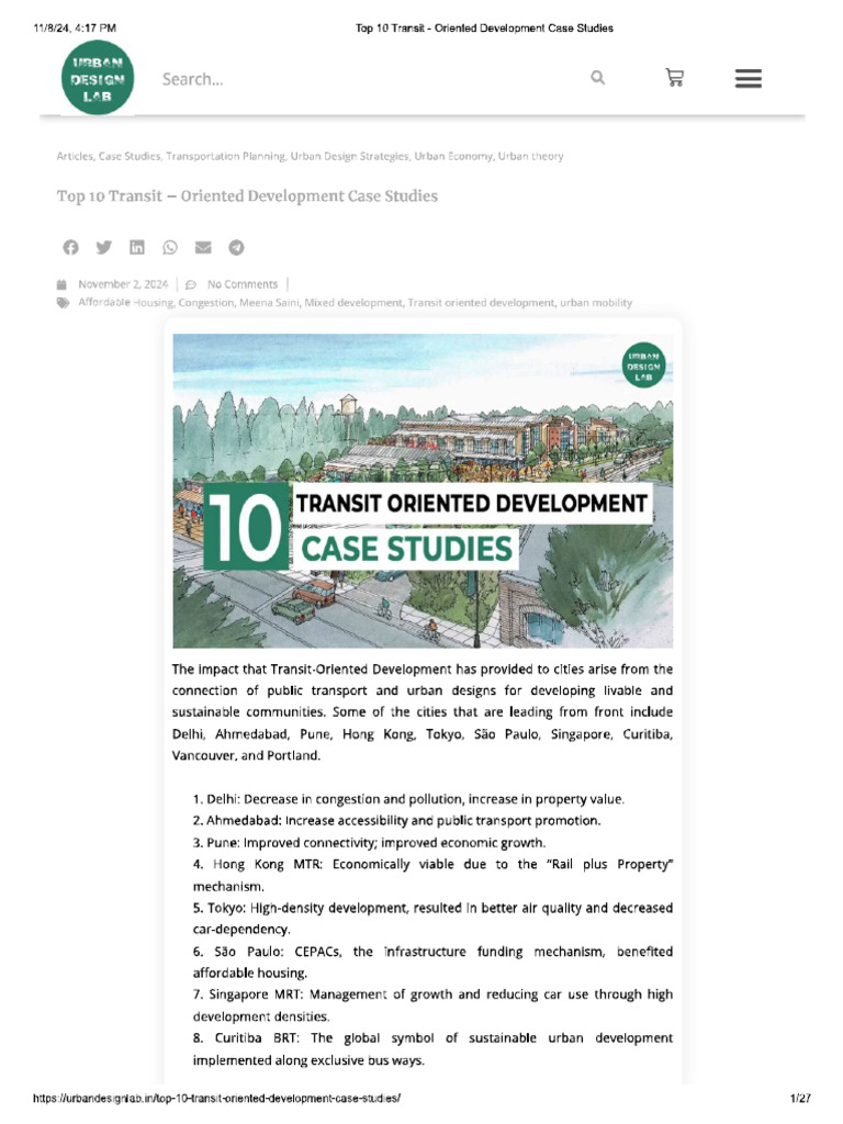 Top 10 Transit - Oriented Development Case Studies | PDF