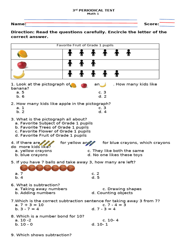 Q3 MATH1 English 1 | PDF | Subtraction | Cognition