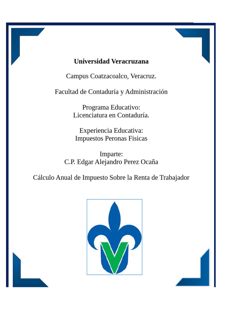 Cálculo Anual ISR Sueldos Excel | PDF | Pagos | Finanzas del gobierno