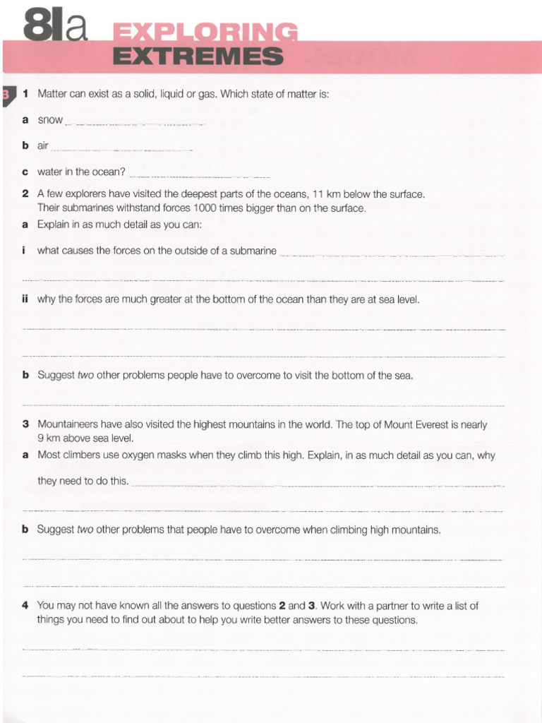 8I Workbook Questions | PDF