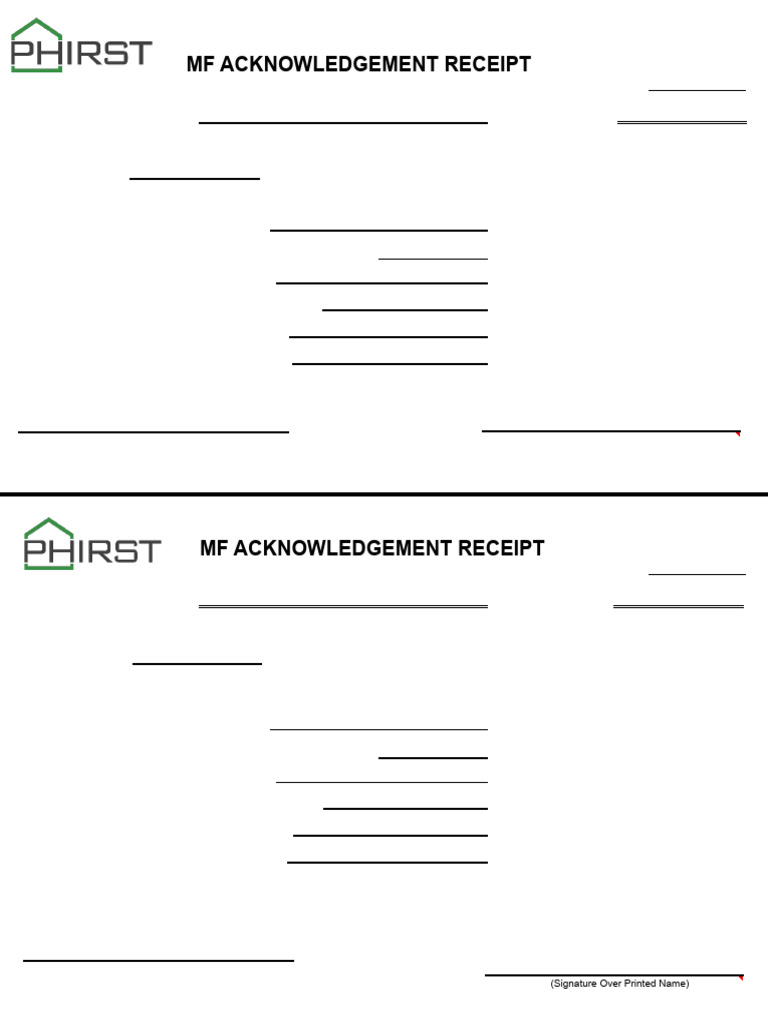 MF Acknowledgement Form v101824 - 1 | PDF | Business | Government Finances