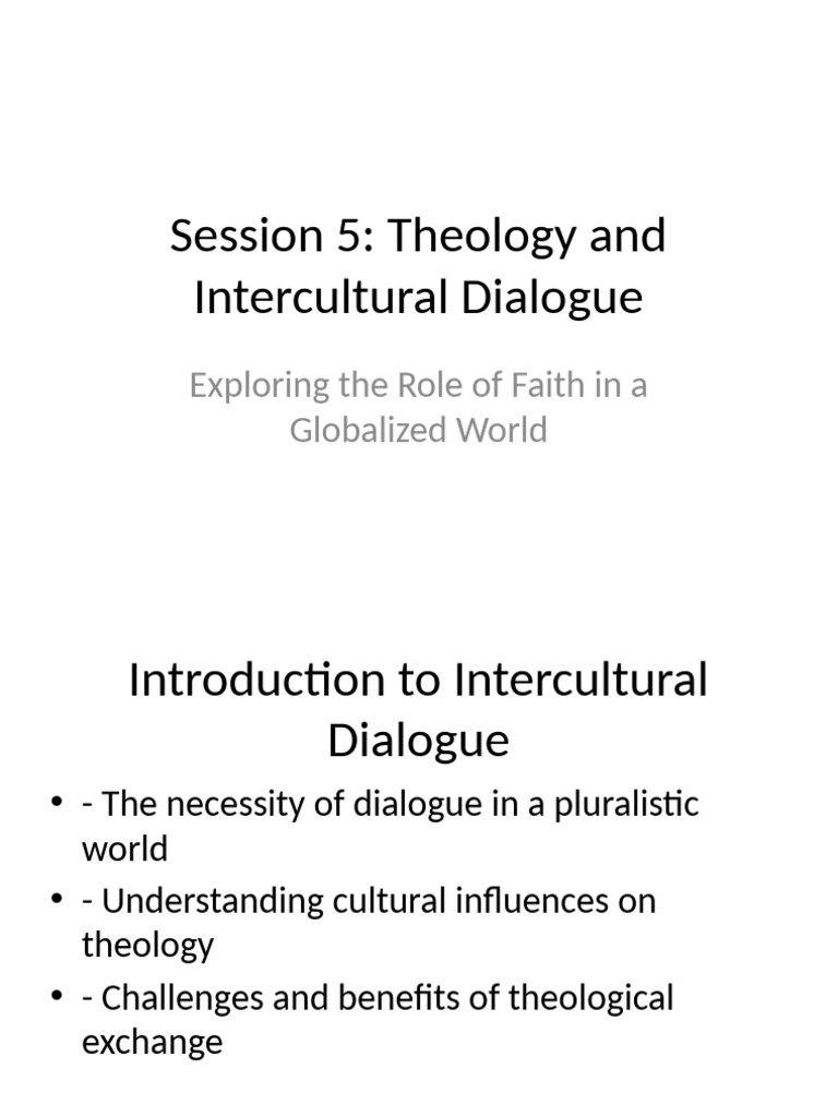 Session 5 Theology and Intercultural Dialogue | PDF