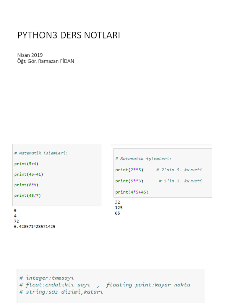 Python Ders Notlari 2 | PDF