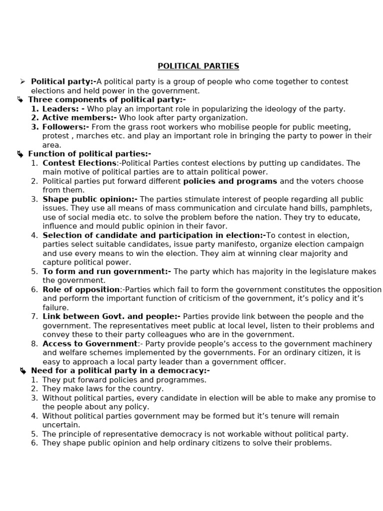 Political Parties. | PDF | Political Parties | Elections