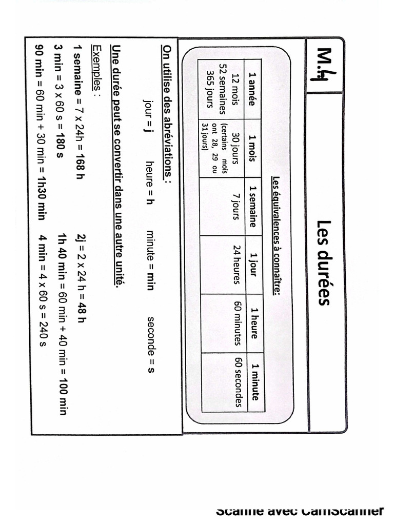 Leçon Les Durées Pdf