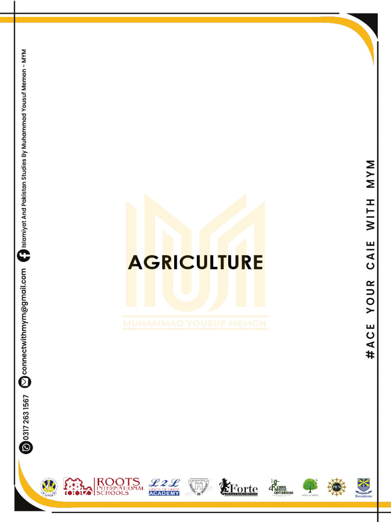 Agriculture Past Papers 2023-24 Edition by MYM | PDF