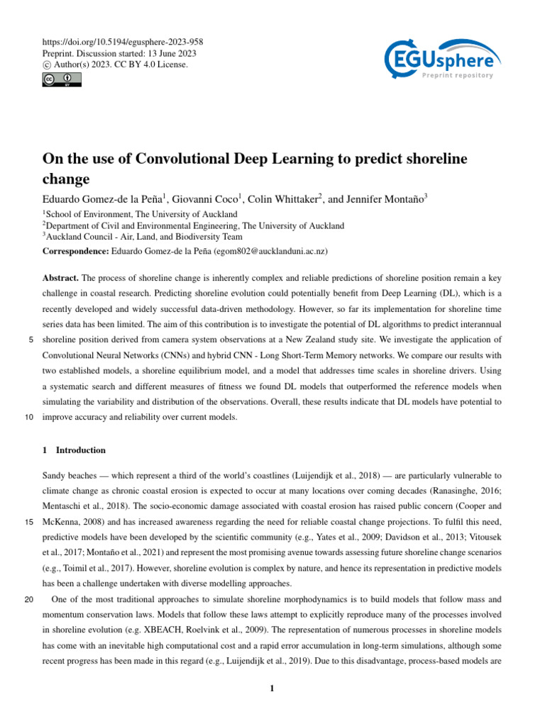 Gomez-De La Pena 等 - 2023 - On the Use of Convolutional Deep Learning to Predi | PDF | Applied ...