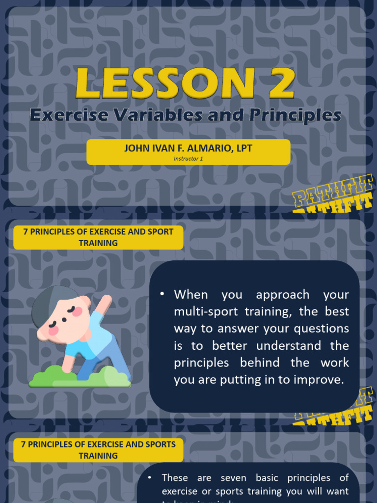 Lesson 2-4-Exercise Variable and Principles | PDF | Physical Fitness ...