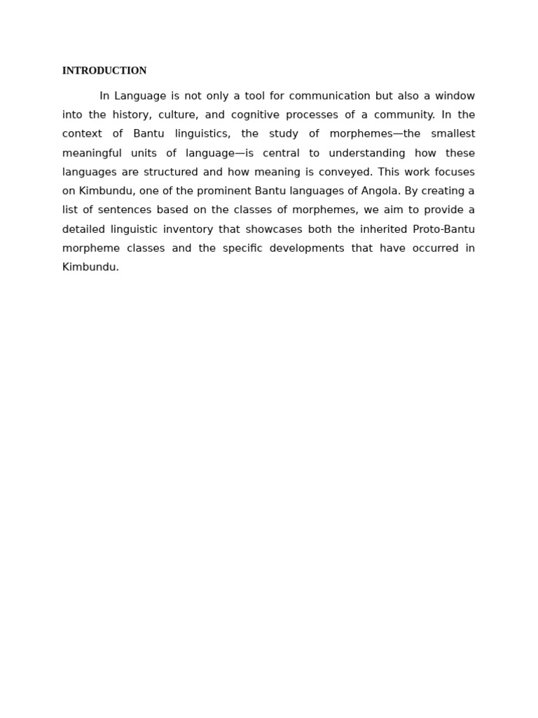 Kimbundu 1 Introduction | PDF