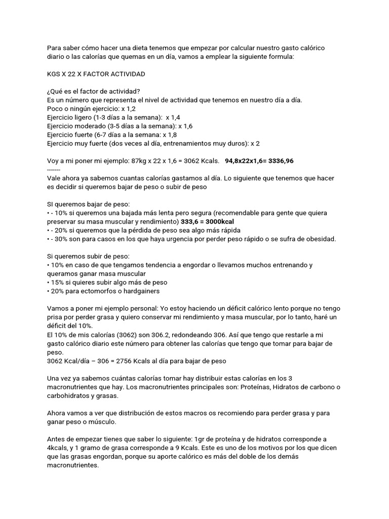 xuleta dietas | PDF | Caloría | Nutrientes