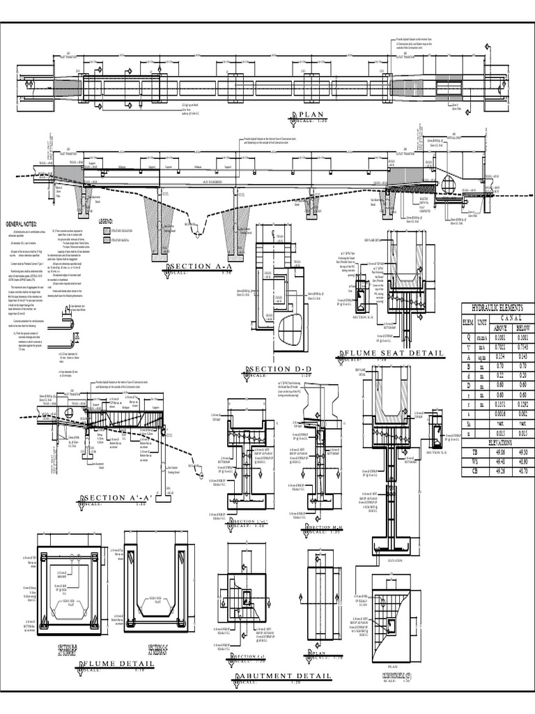 4.elevated Flume Combination Outlet Vertical Drop Plan | PDF | Concrete ...