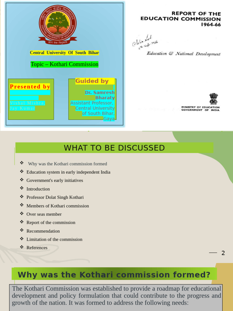 Overview of the Kothari Commission | PDF | Teachers | Vocational Education
