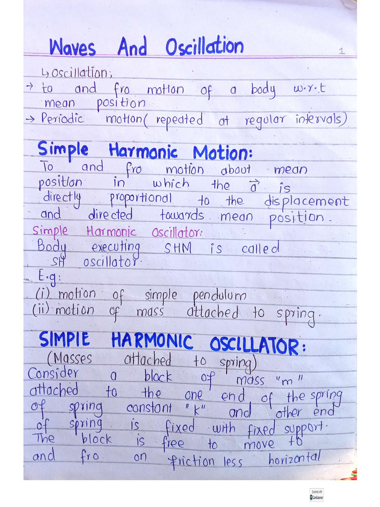 Full Lecture Waves and Oscillations | PDF