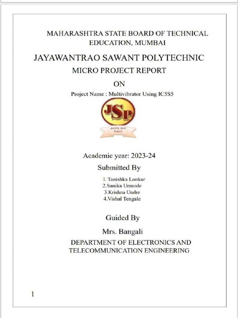Microproject BEE 2 FINAL | PDF